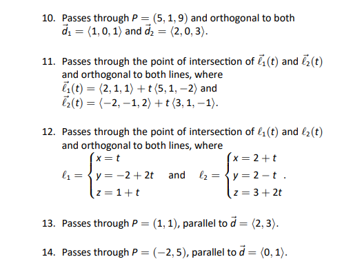 Solved In Exercises 5 – 14, write the vector, parametric and | Chegg.com