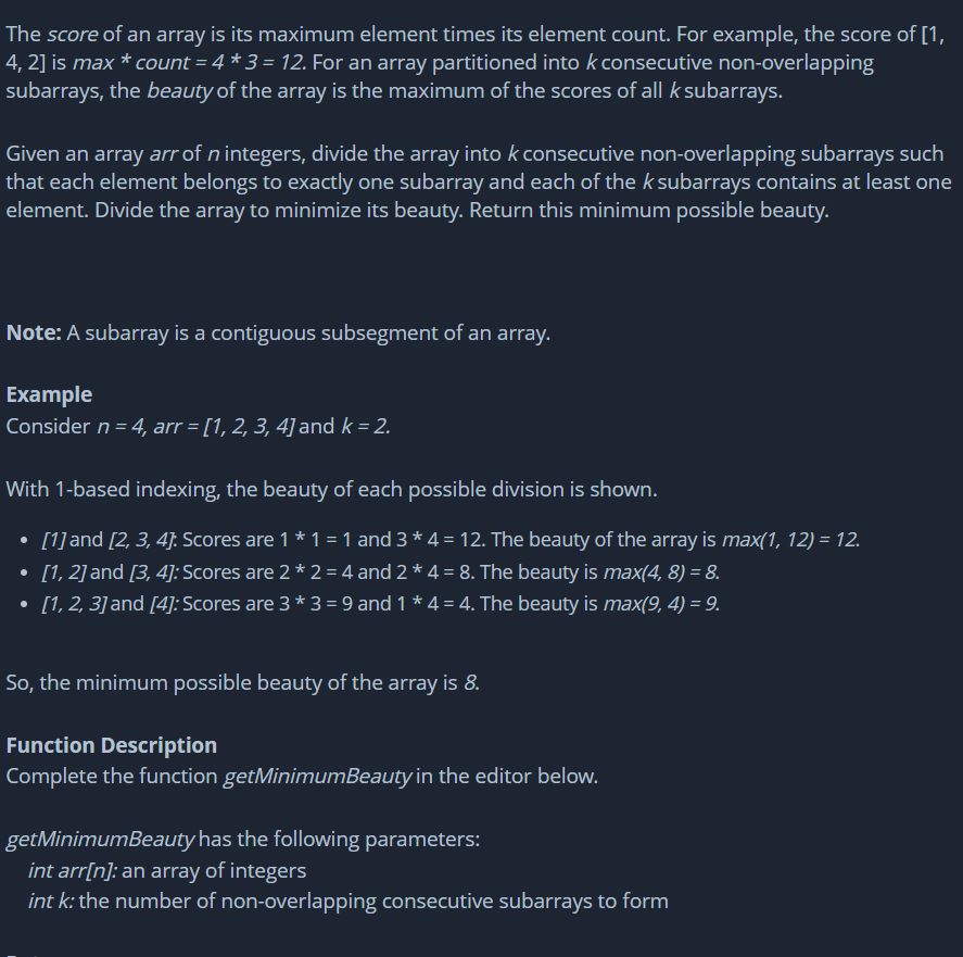 Solved The score of an array is its maximum element times | Chegg.com