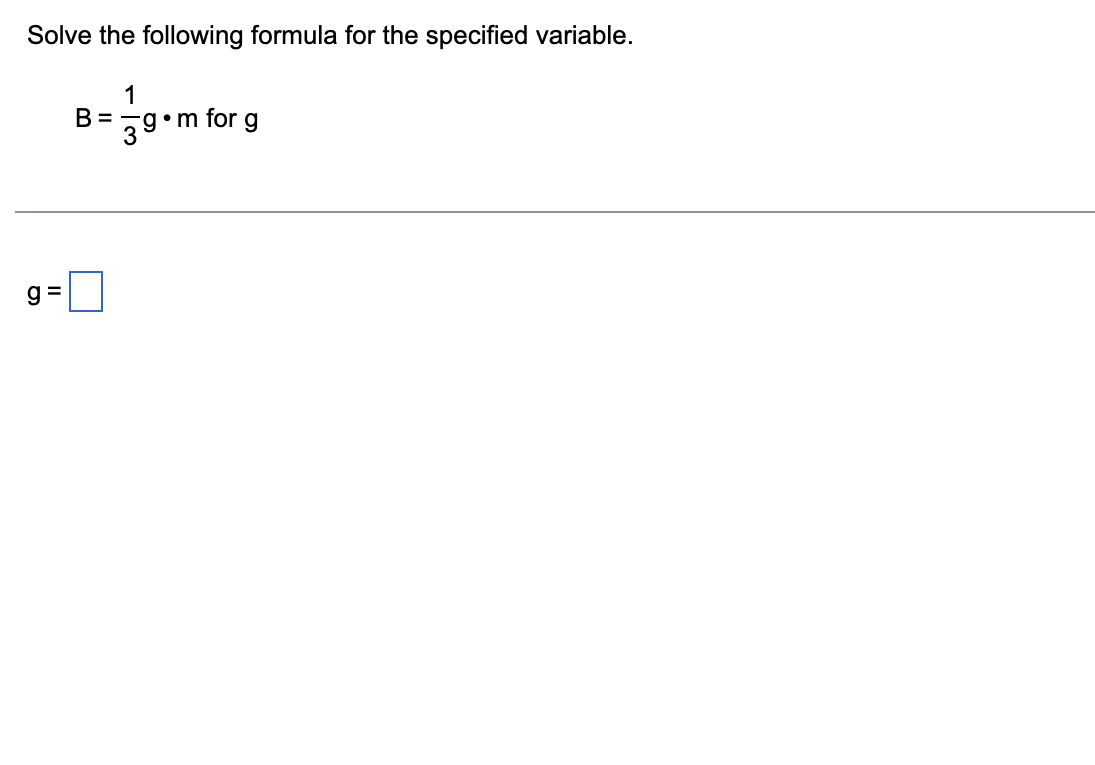 Solved Solve the following formula for the specified | Chegg.com