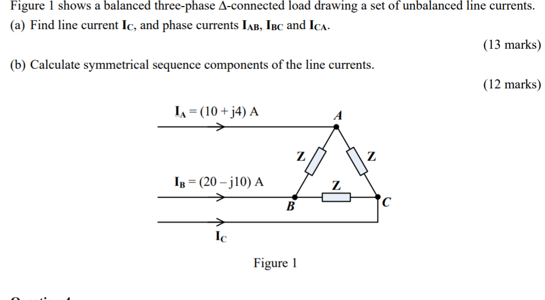 Solved Figure 1 shows a balanced three-phase A-connected | Chegg.com