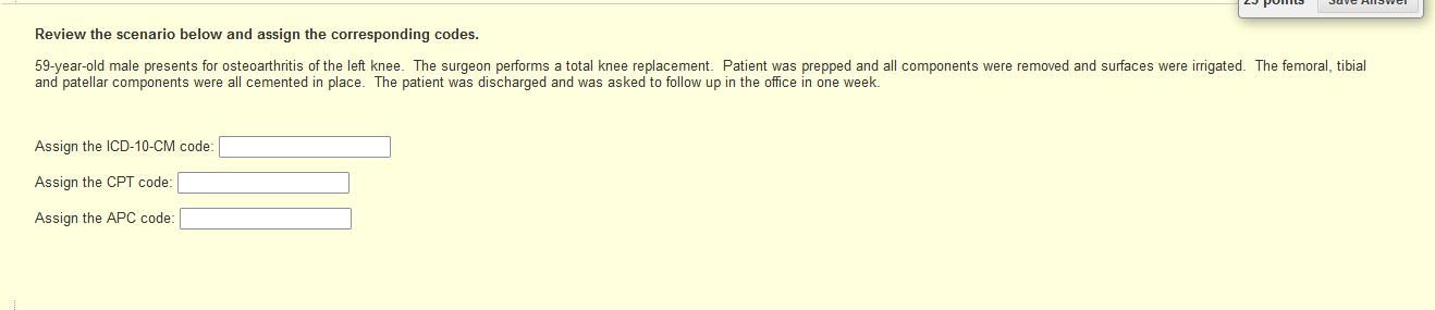 Solved Review the scenario below and assign the | Chegg.com