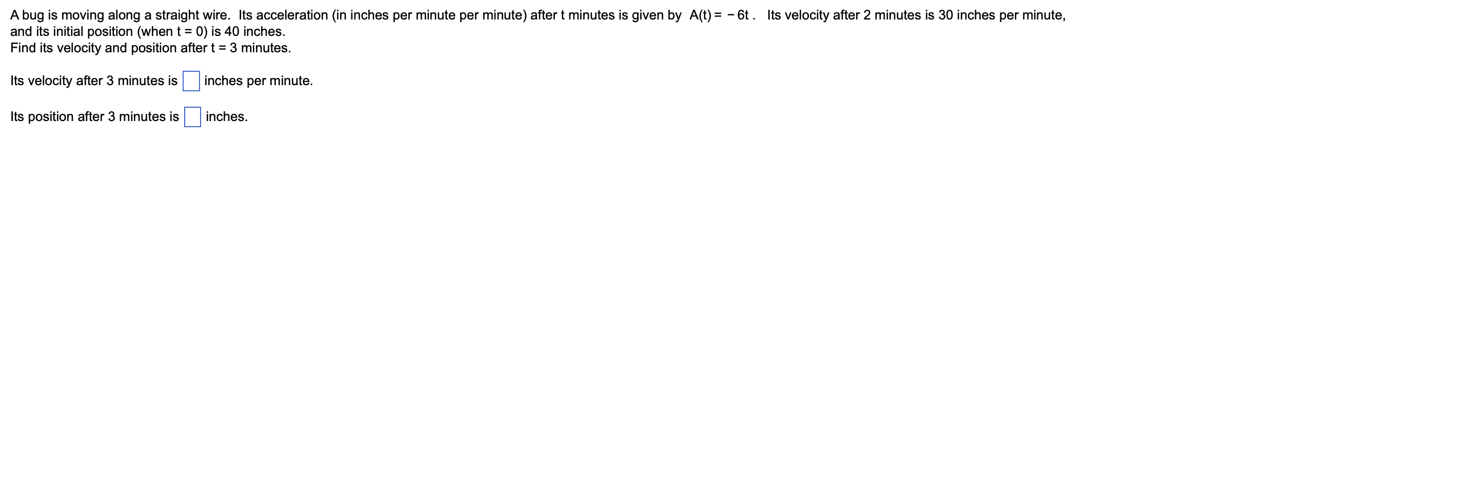 Solved A bug is moving along a straight wire. Its | Chegg.com