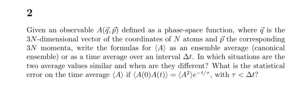 Solved 2Given an observable A(vec(q),vec(p)) ﻿defined as a | Chegg.com