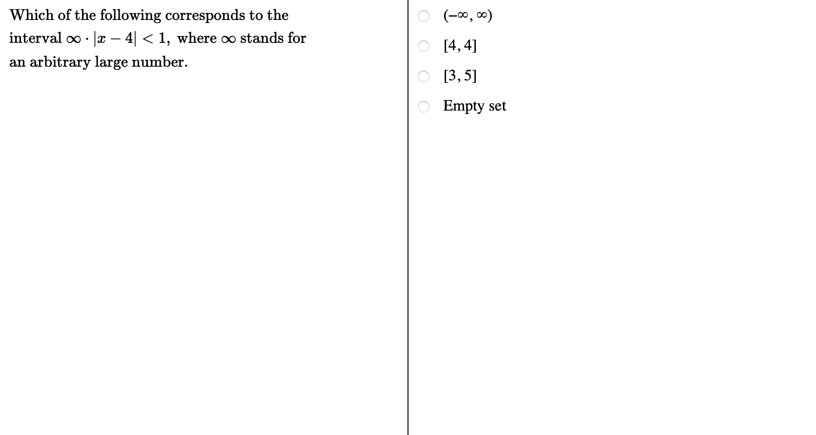 Solved Which of the following corresponds to the (−∞,∞) | Chegg.com