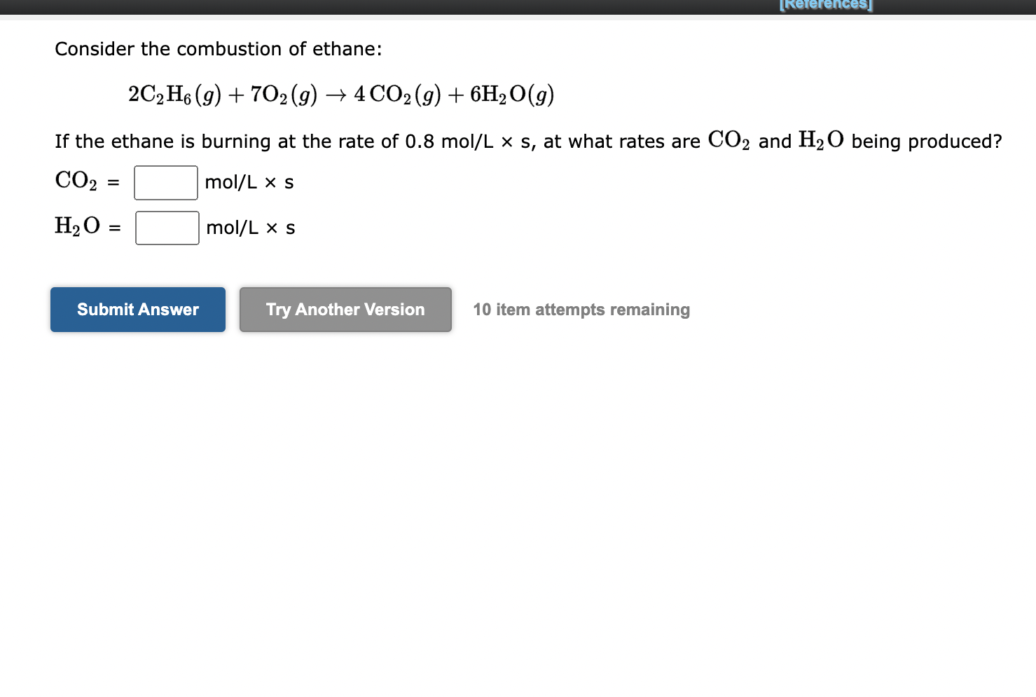 Solved Consider the combustion of ethane: | Chegg.com