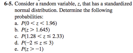 Solved 6-5. Consider a random variable, z, that has a | Chegg.com