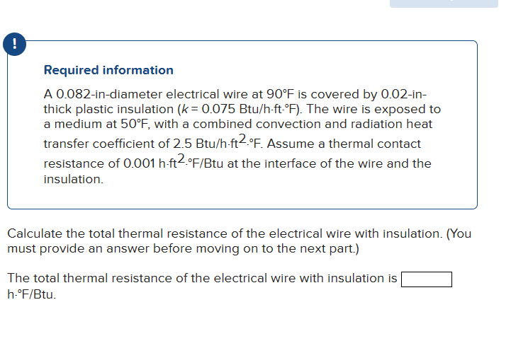 Solved Required information A 0.082-in-diameter electrical | Chegg.com