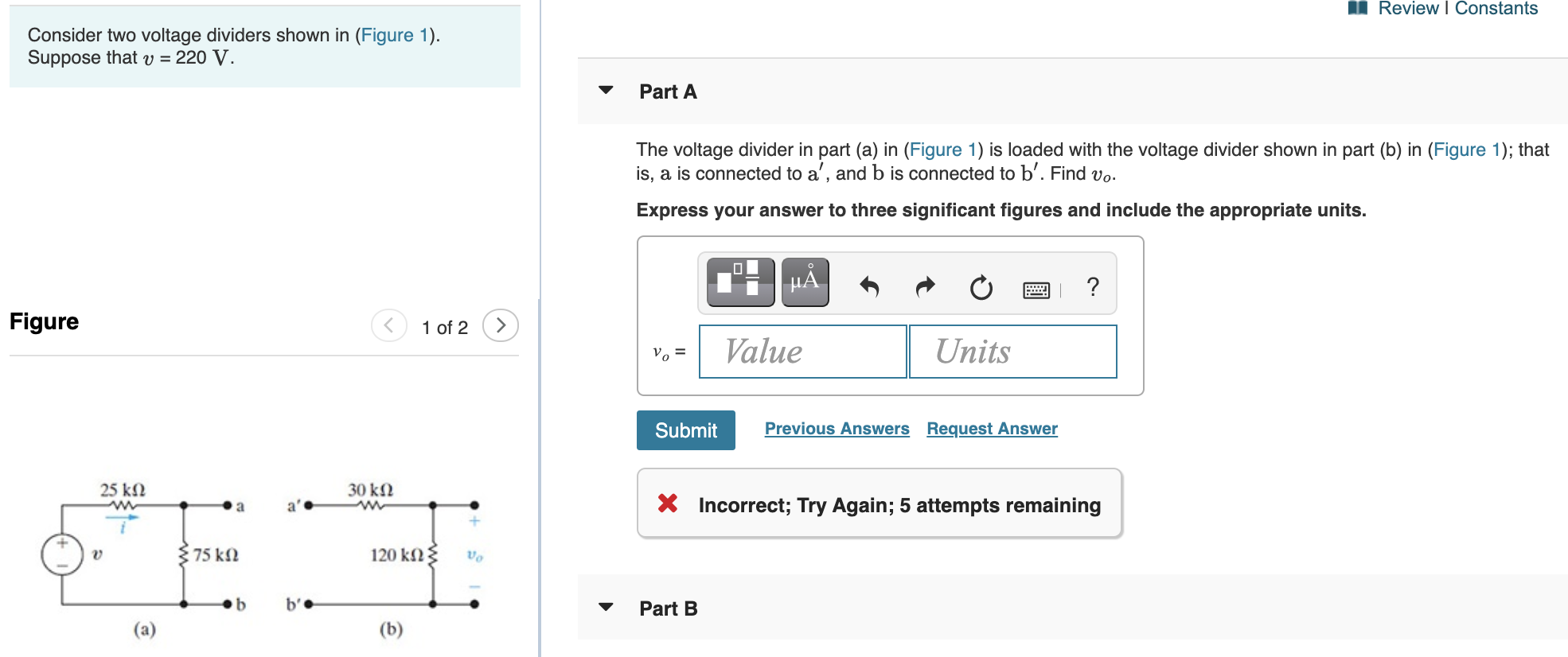 Solved II Review | Constants Consider two voltage dividers | Chegg.com