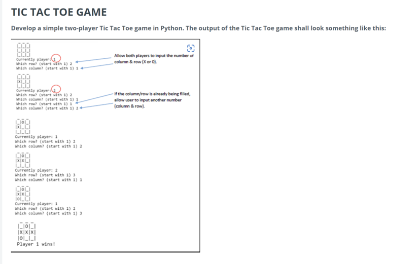Solved How to make Tic Tac Toe Game like this in Jupyter | Chegg.com