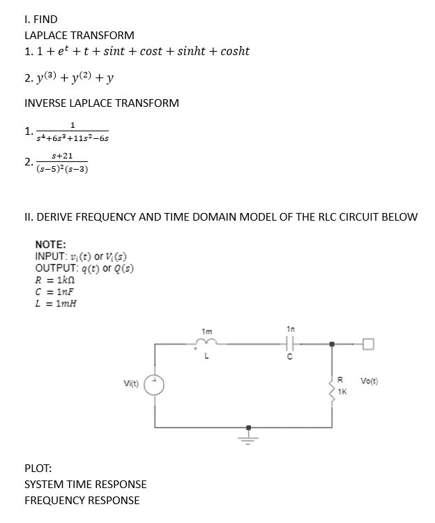 Solved 1. 1+et+t+sint+cost+sinht+cosht 2. y(3)+y(2)+y | Chegg.com