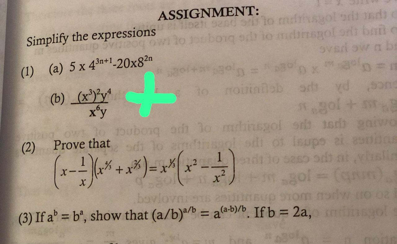 Solved Simplify the expressions (1) (a) 5×43n+1−20×82n (b) | Chegg.com
