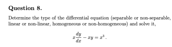 Solved Question 8. Determine the type of the differential | Chegg.com