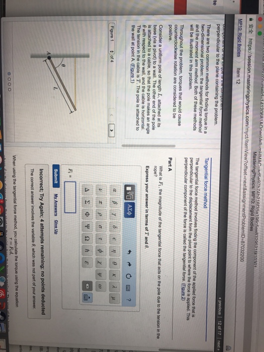 Solved the in a The tangential force method involves finding | Chegg.com