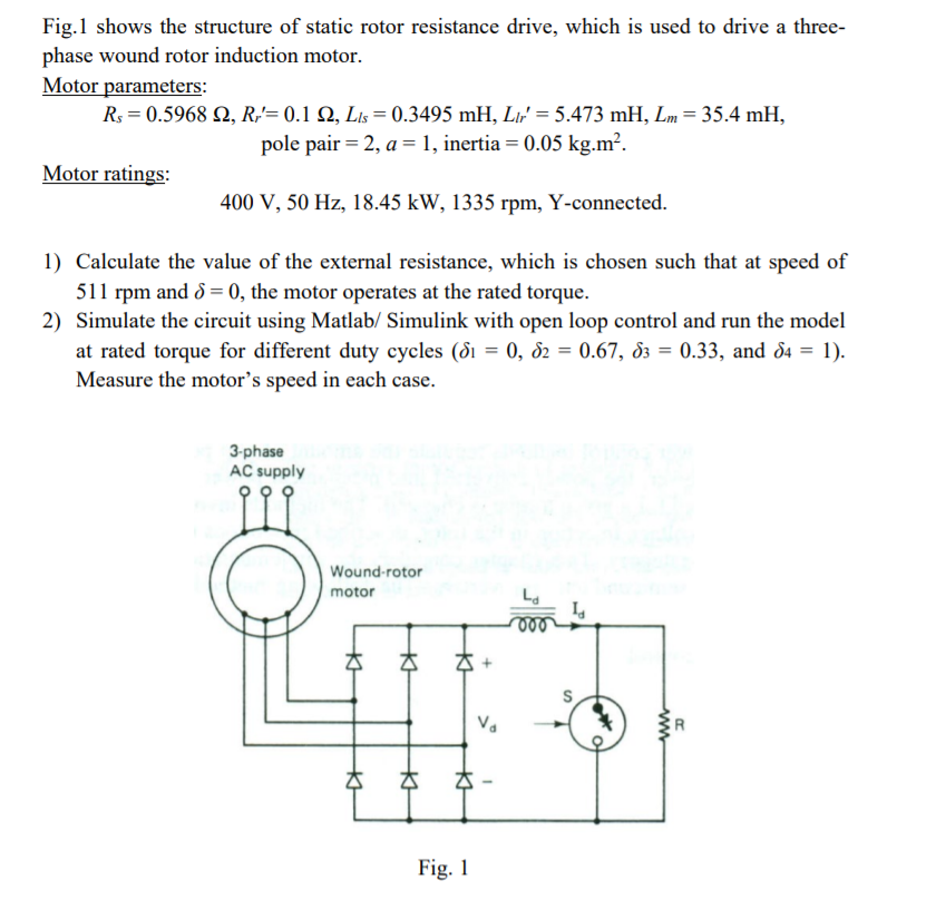 Solved Fig.1 shows the structure of static rotor resistance | Chegg.com