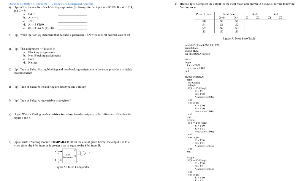 Solved i) (Bonus 4pts) Complete the output for the Next | Chegg.com