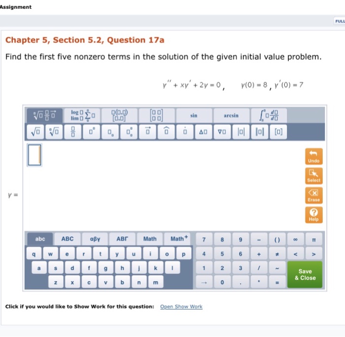 Solved Find the first five nonzero terms in the solution of | Chegg.com