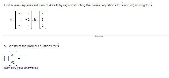 Solved Find a least-squares solution of Ax=b by (a) | Chegg.com