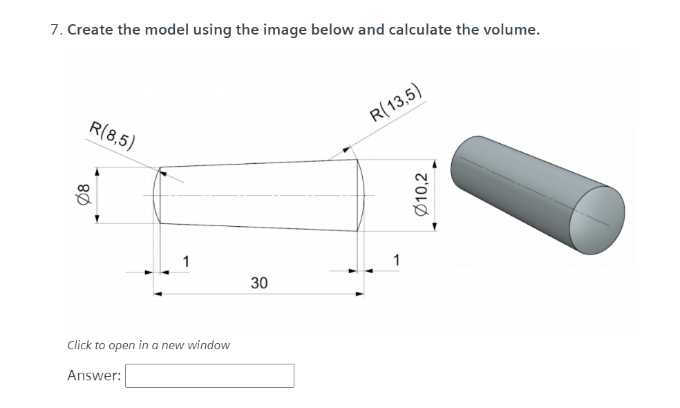 Solved 7. Create the model using the image below and | Chegg.com