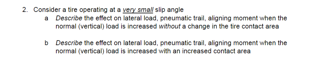 2. Consider a tire operating at a very small slip | Chegg.com