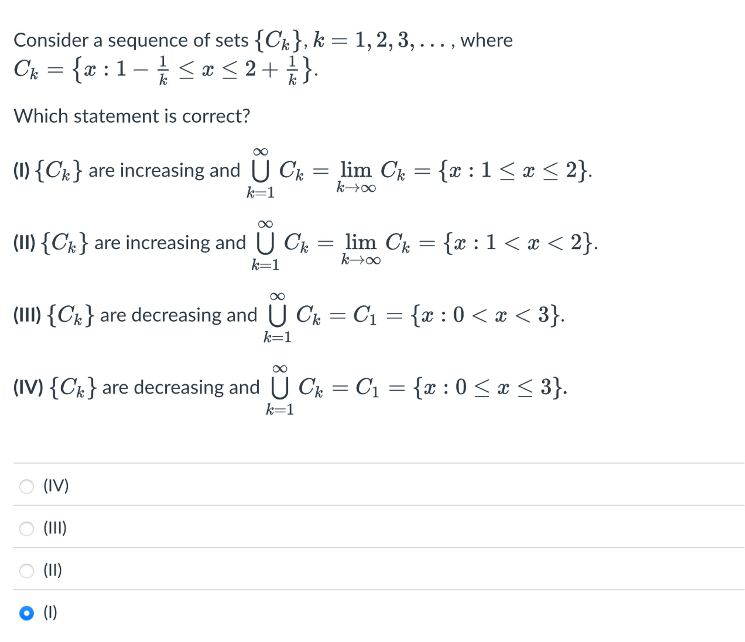 Consider a sequence of sets {Ck},k=1,2,3,dots, | Chegg.com