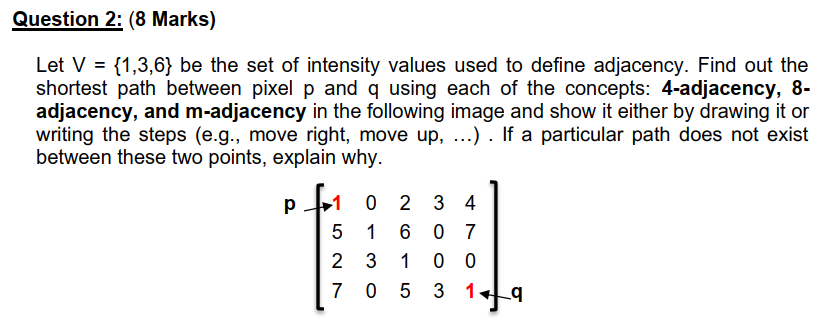 Solved by an EXPERT Question 2: (8 ﻿Marks)Let V={1,3,6} ﻿be the set of | Chegg.com