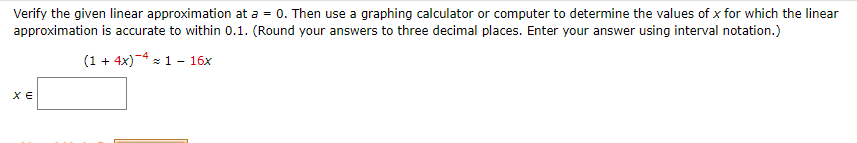 Solved Verify the given linear approximation at a=0. Then | Chegg.com