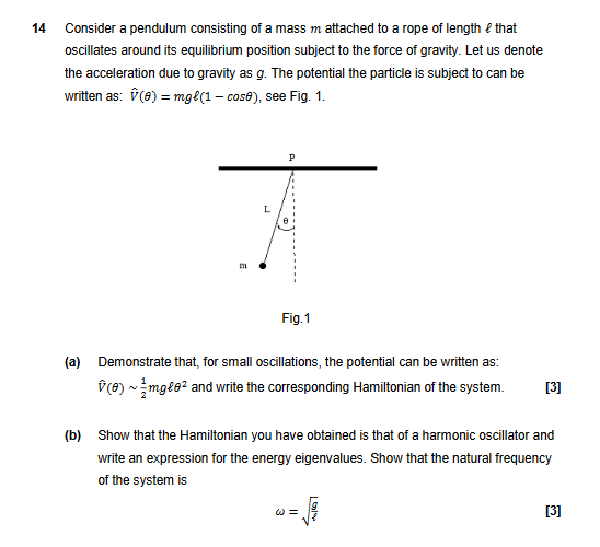 Solved 4 Consider a pendulum consisting of a mass m attached | Chegg.com