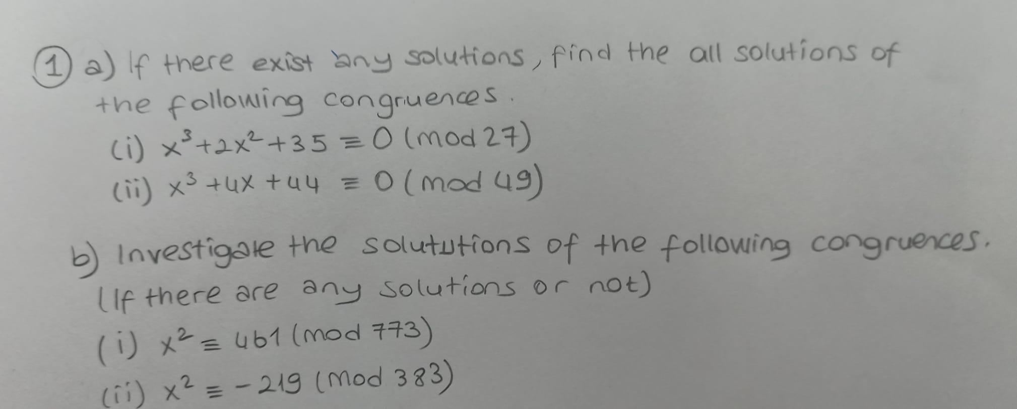 Solved NUMBER THEORY Hello .. could you answer as soon as | Chegg.com