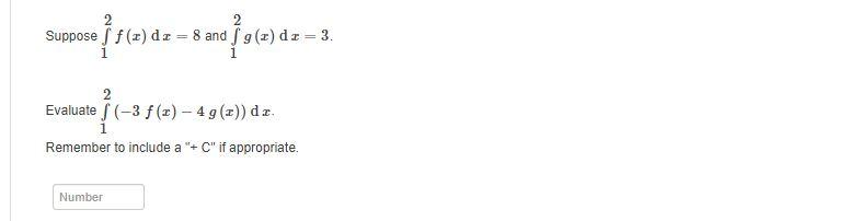 Solved 2 Suppose / f (x) dx - 8 and g(x) dx = 3. - na ola) | Chegg.com