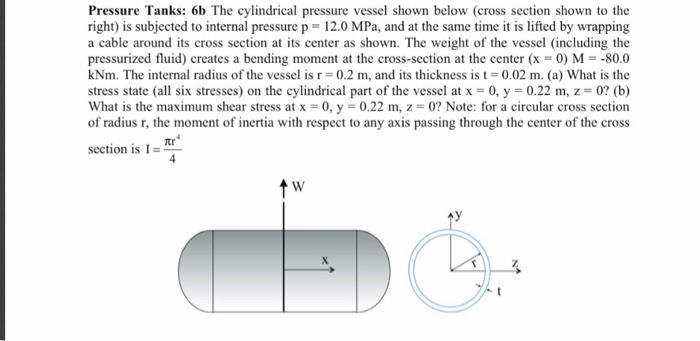 Solved Pressure Tanks: 6b The cylindrical pressure vessel | Chegg.com