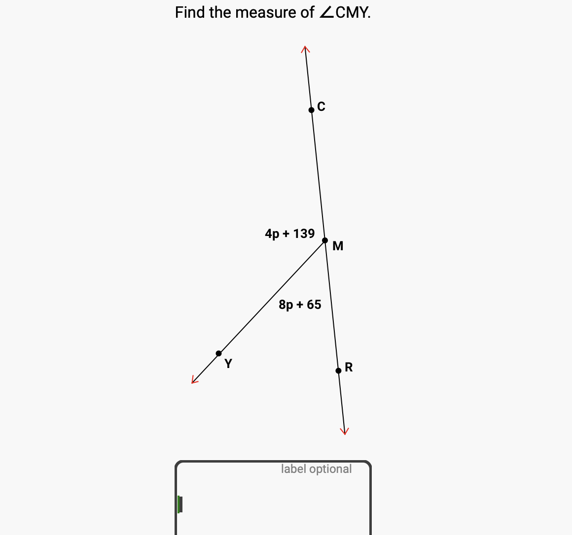 Solved Find the measure of ∠CMY. | Chegg.com