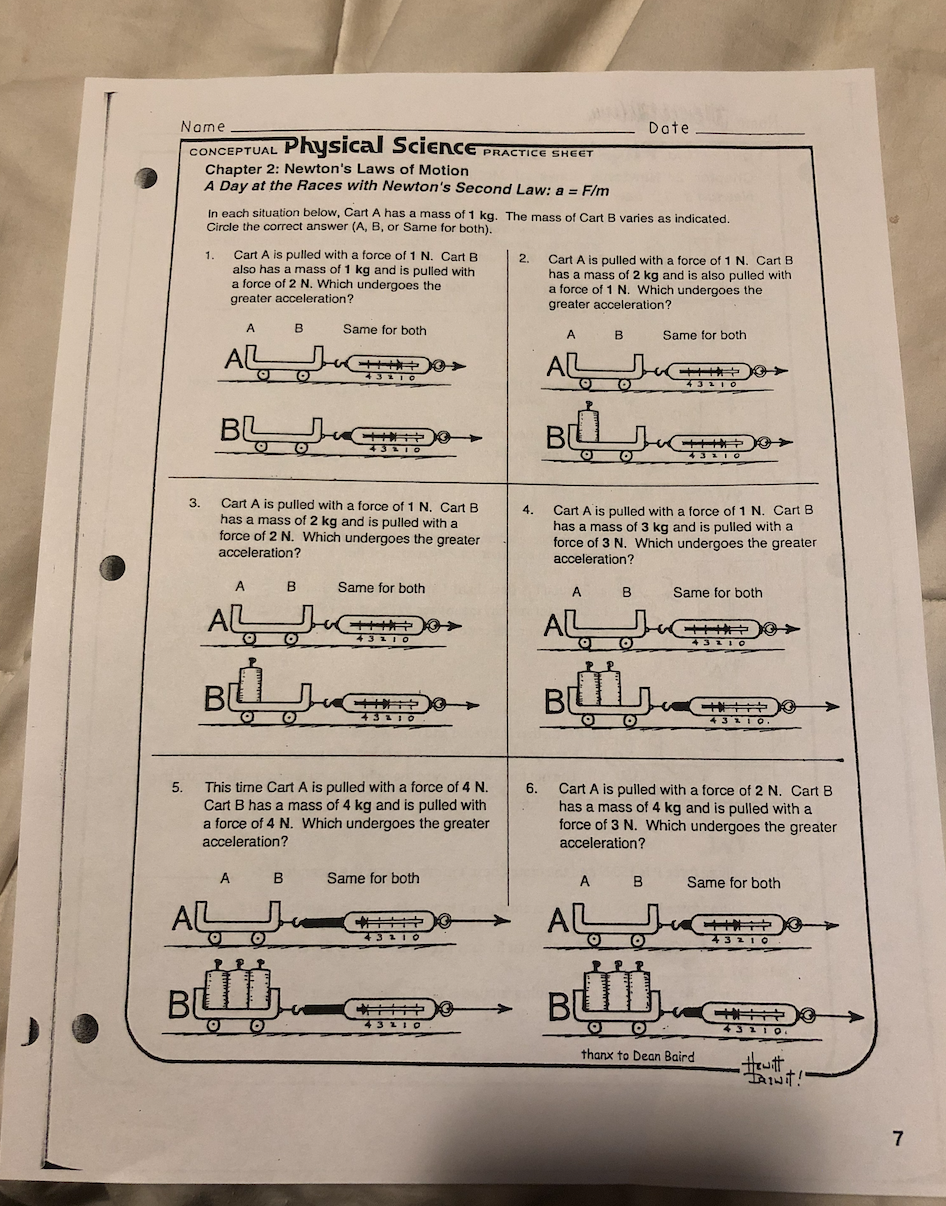 Solved Name Date CEPTUAL Physical ScienCE PRACTICE SHEET | Chegg.com