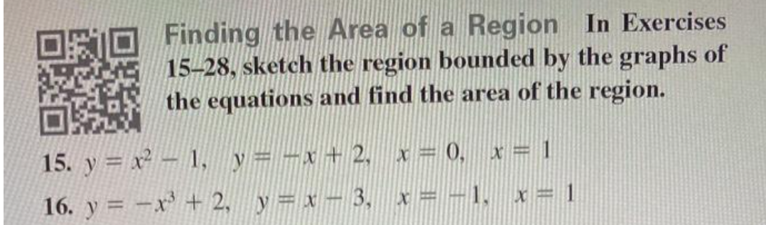 Solved Finding The Area Of A Region In Exercises 15 28 Chegg