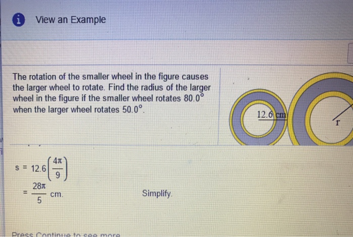 Solved View an Example The rotation of the smaller wheel in | Chegg.com