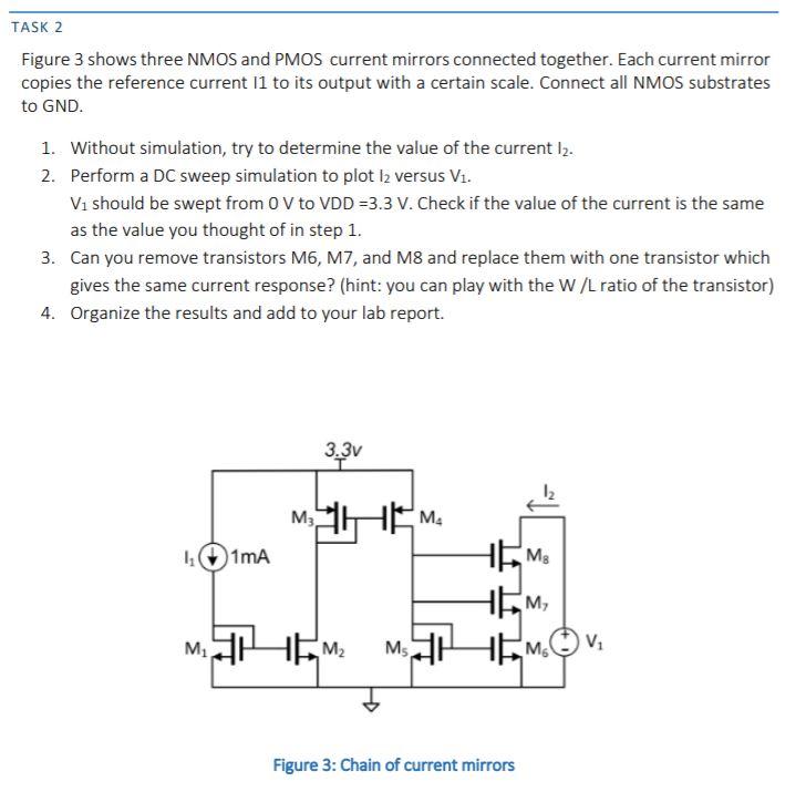 TASK 2 Figure 3 shows three NMOS and PMOS current | Chegg.com