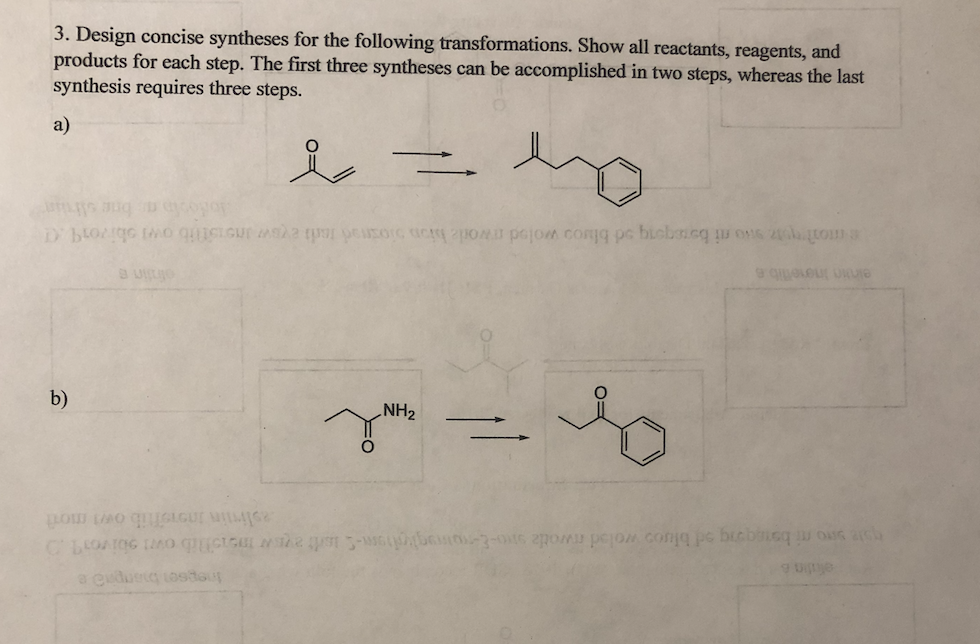 Solved 3. Design concise syntheses for the following | Chegg.com