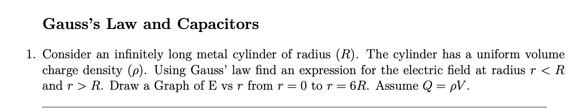 Solved Gauss's Law and CapacitorsConsider an ﻿infinitely | Chegg.com