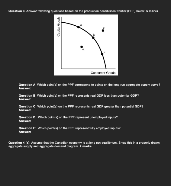 Solved Question A: Which point(s) on the PPF correspond to | Chegg.com
