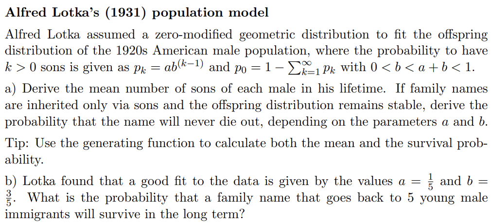 Solved Alfred Lotka's (1931) ﻿population modelAlfred Lotka | Chegg.com