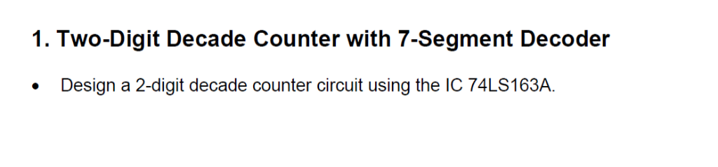1. Two-Digit Decade Counter with 7-Segment Decoder | Chegg.com
