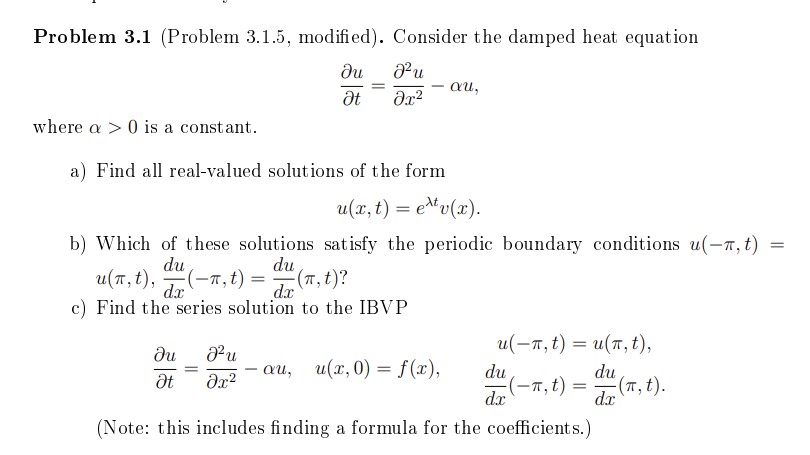 Solved Problem 3.1 (Problem 3.1.5, ﻿modified). ﻿Consider the | Chegg.com