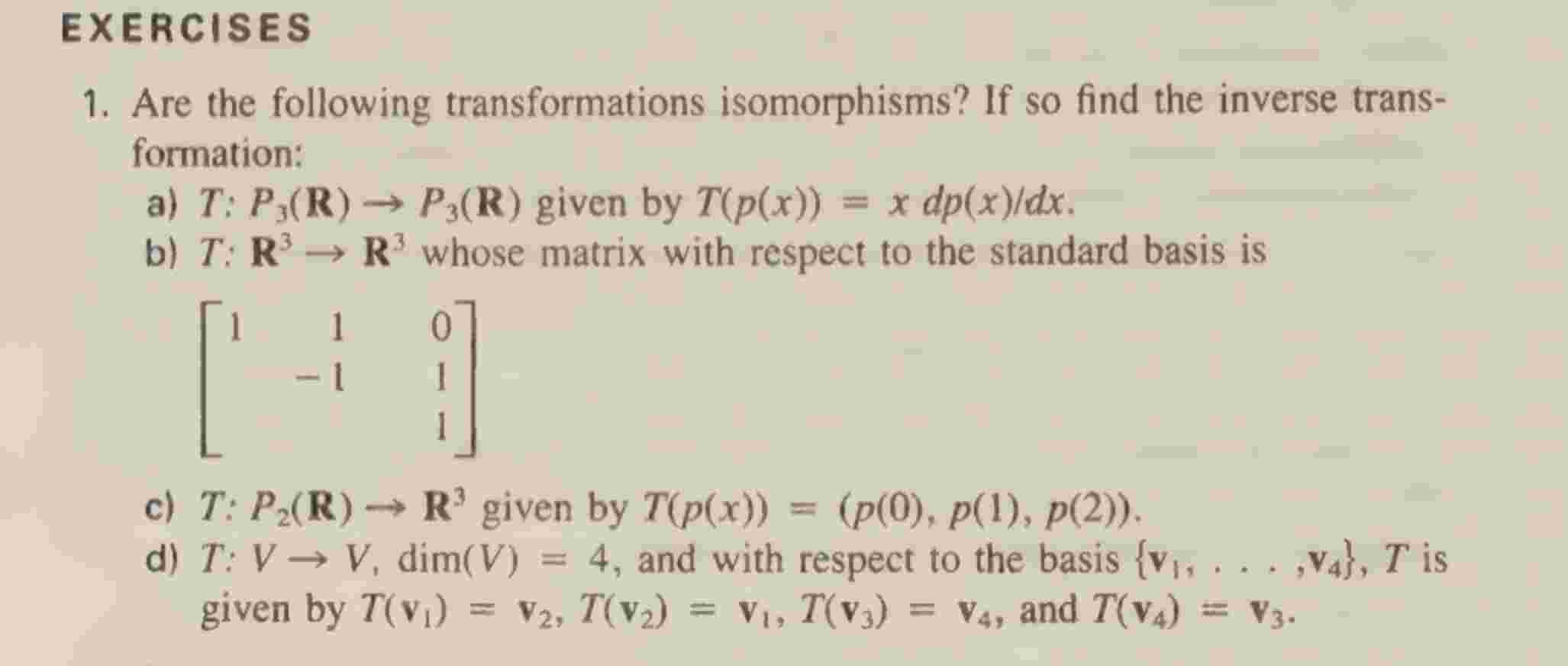 Solved EXERCISES(only ﻿partc)Are the following | Chegg.com