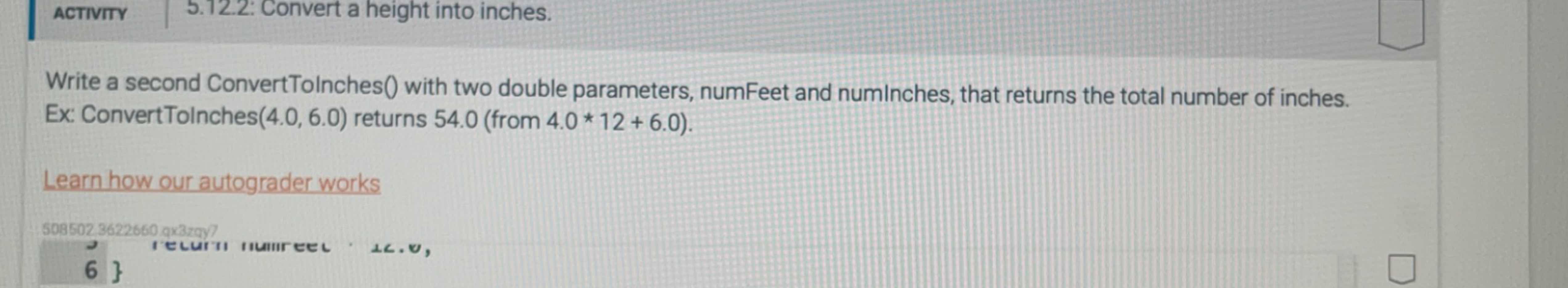 Solved Write a second ConvertTolnches() ﻿with two double | Chegg.com