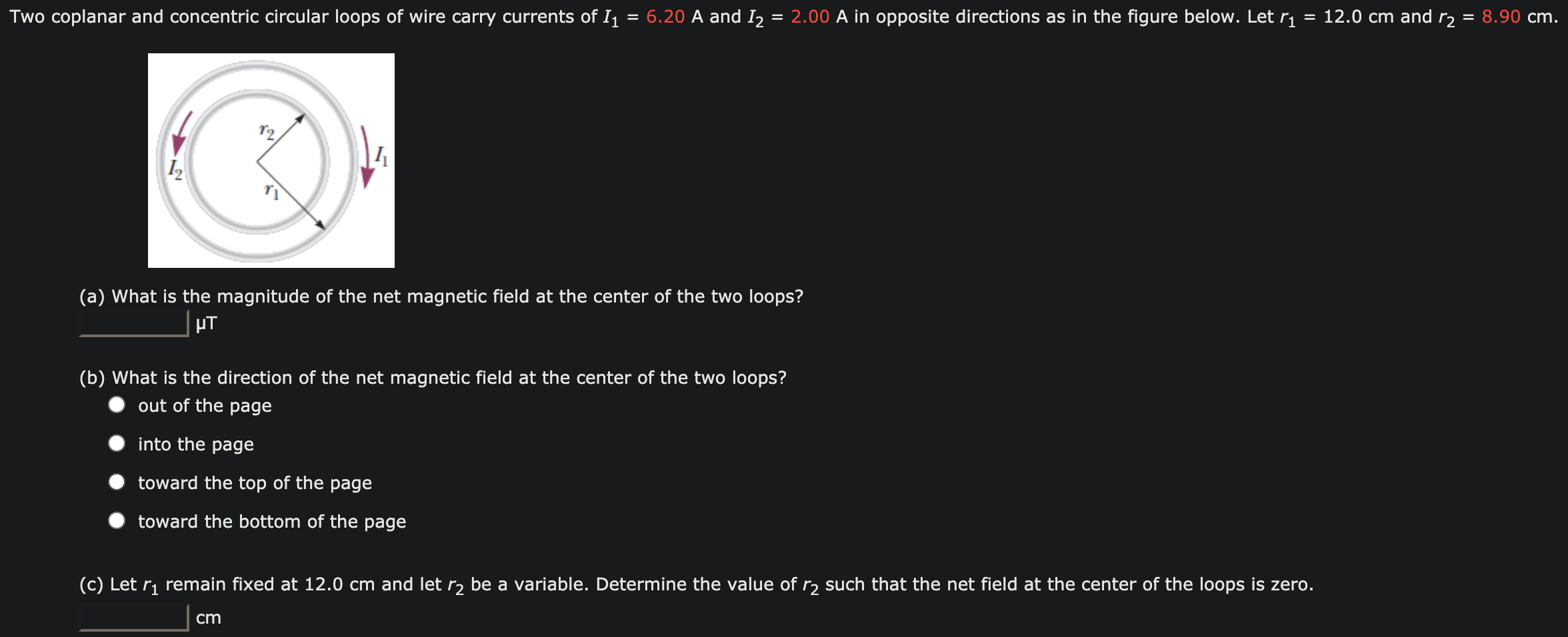 Solved Two coplanar and concentric circular loops of wire | Chegg.com