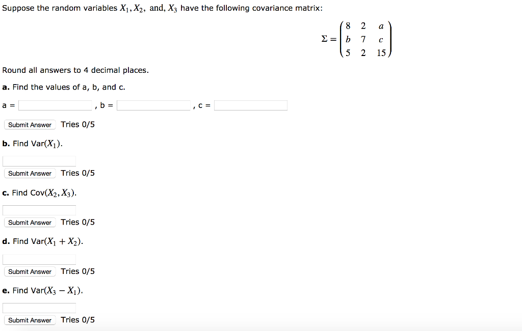 Solved Suppose the random variables Xi,X2, and, X3 have the | Chegg.com