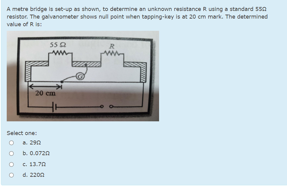 Solved A metre bridge is set-up as shown, to determine an | Chegg.com