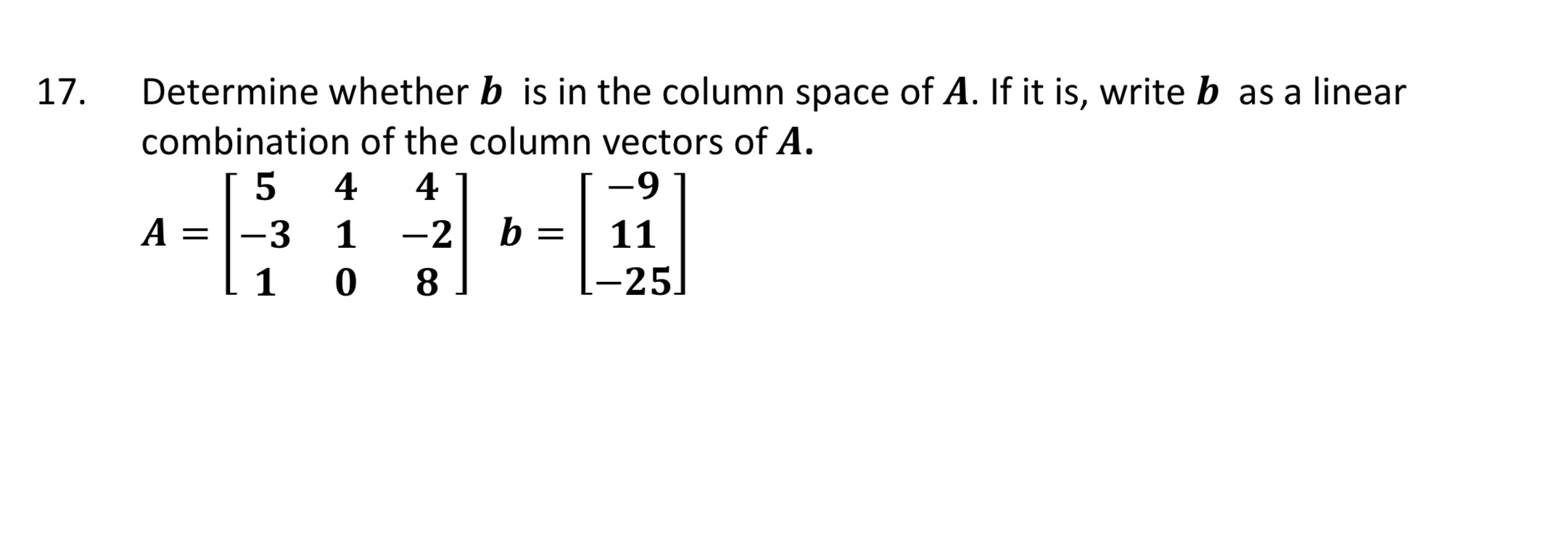 Solved 1. Write v as a linear combination of u1, U2, Uz if | Chegg.com