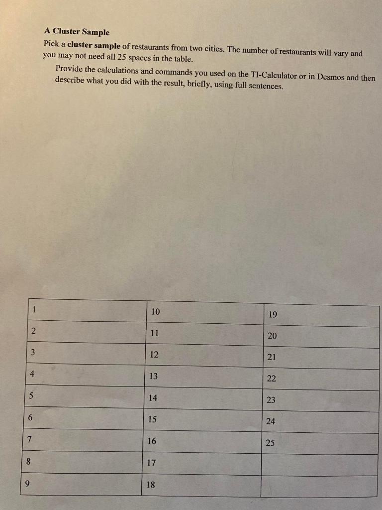 Solved Stats Lab 2 Sampling Experiment Student Learning | Chegg.com