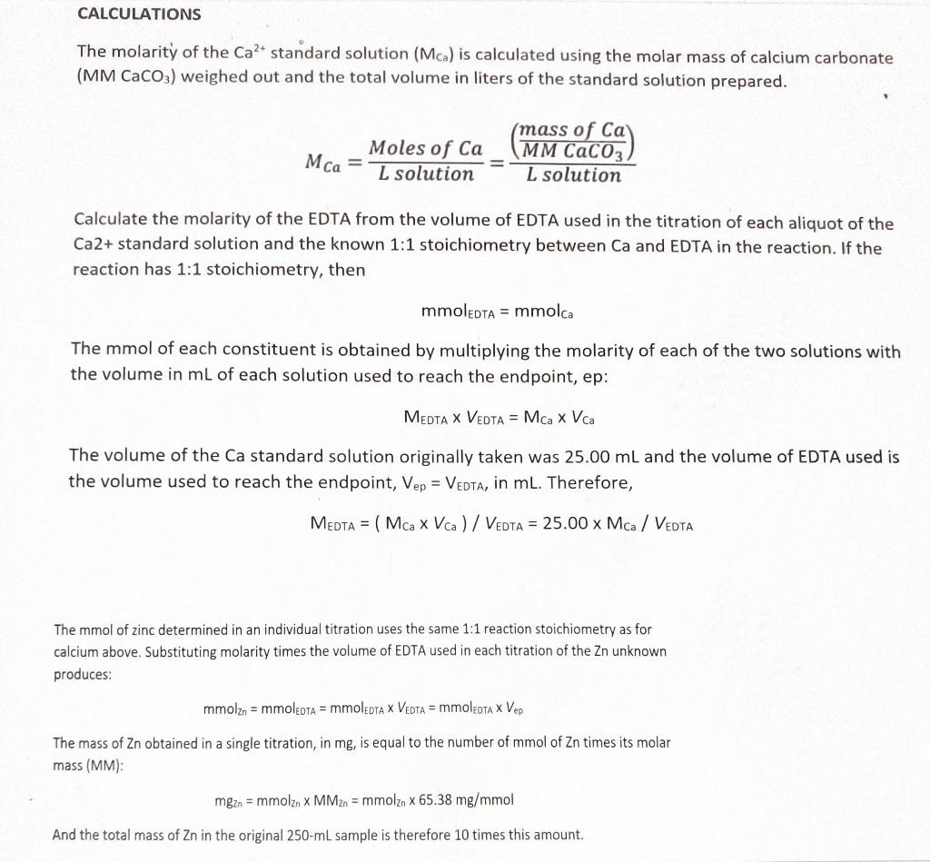 Solved I need help with the calculations, please, this is | Chegg.com