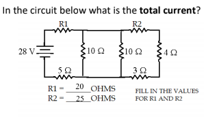 Solved In the circuit below what is the total current? 28 V | Chegg.com